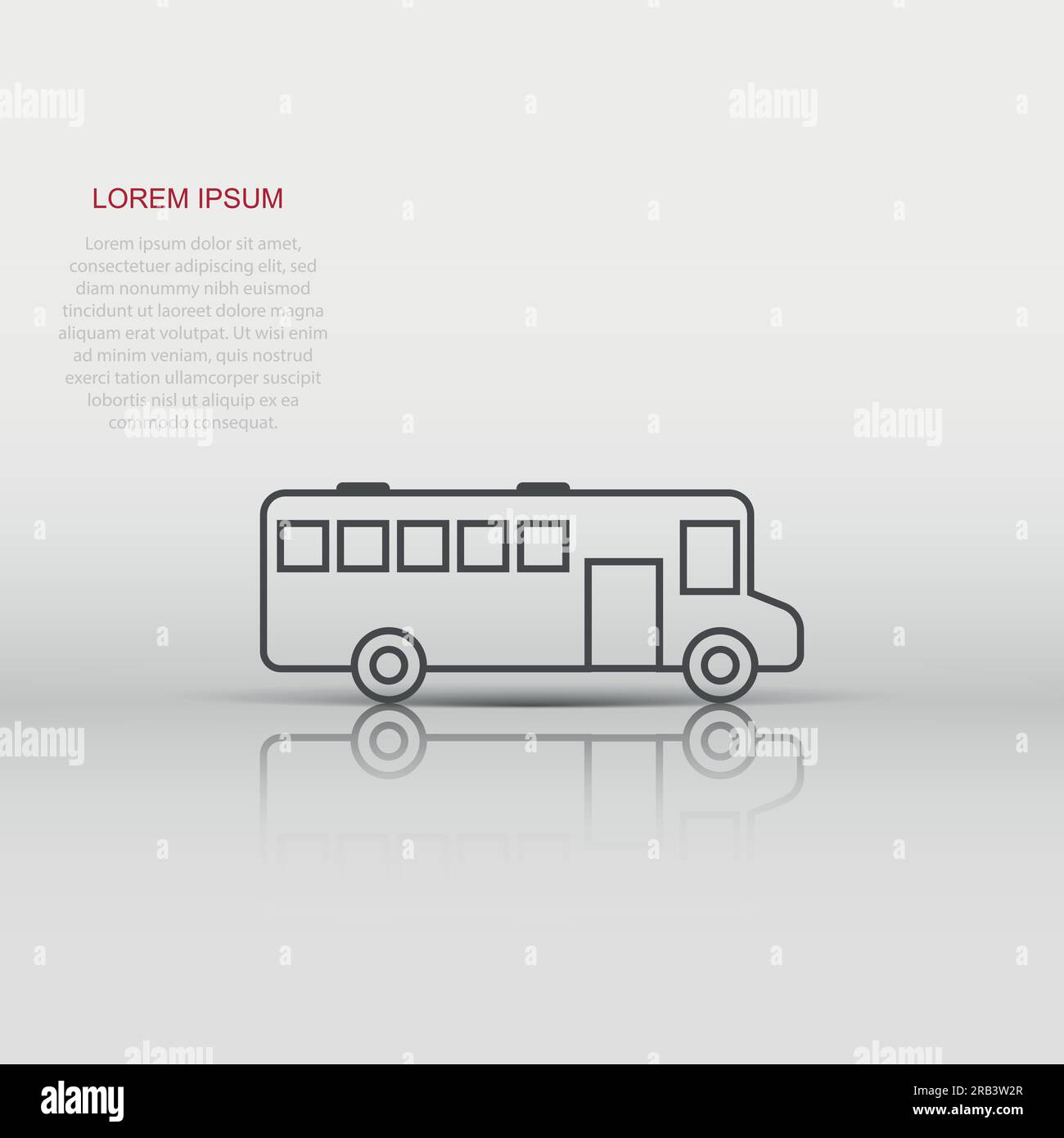 Bus icon in flat style. Coach vector illustration on white isolated ...