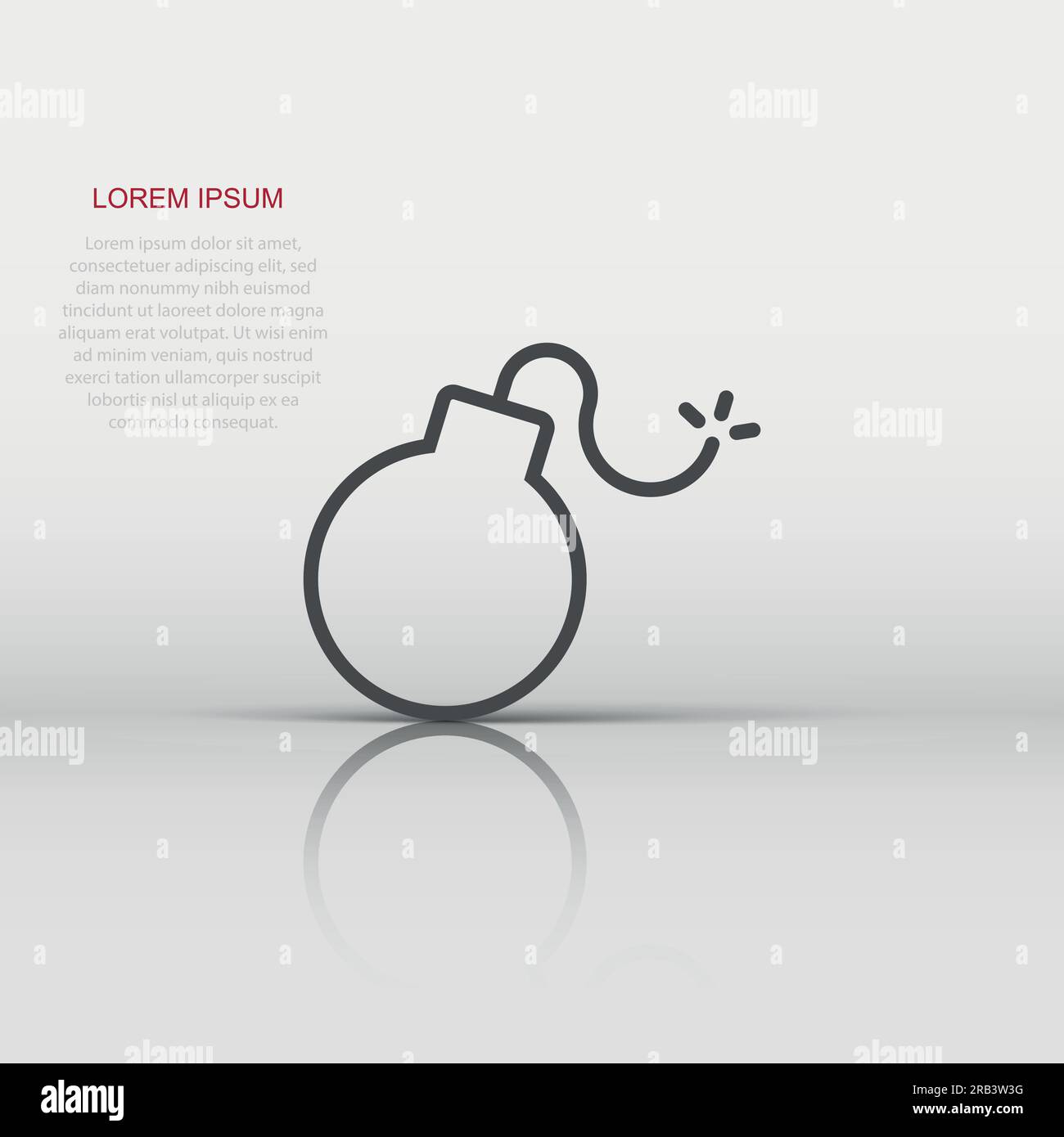 Bomb icon in flat style. Dynamite vector illustration on white isolated ...