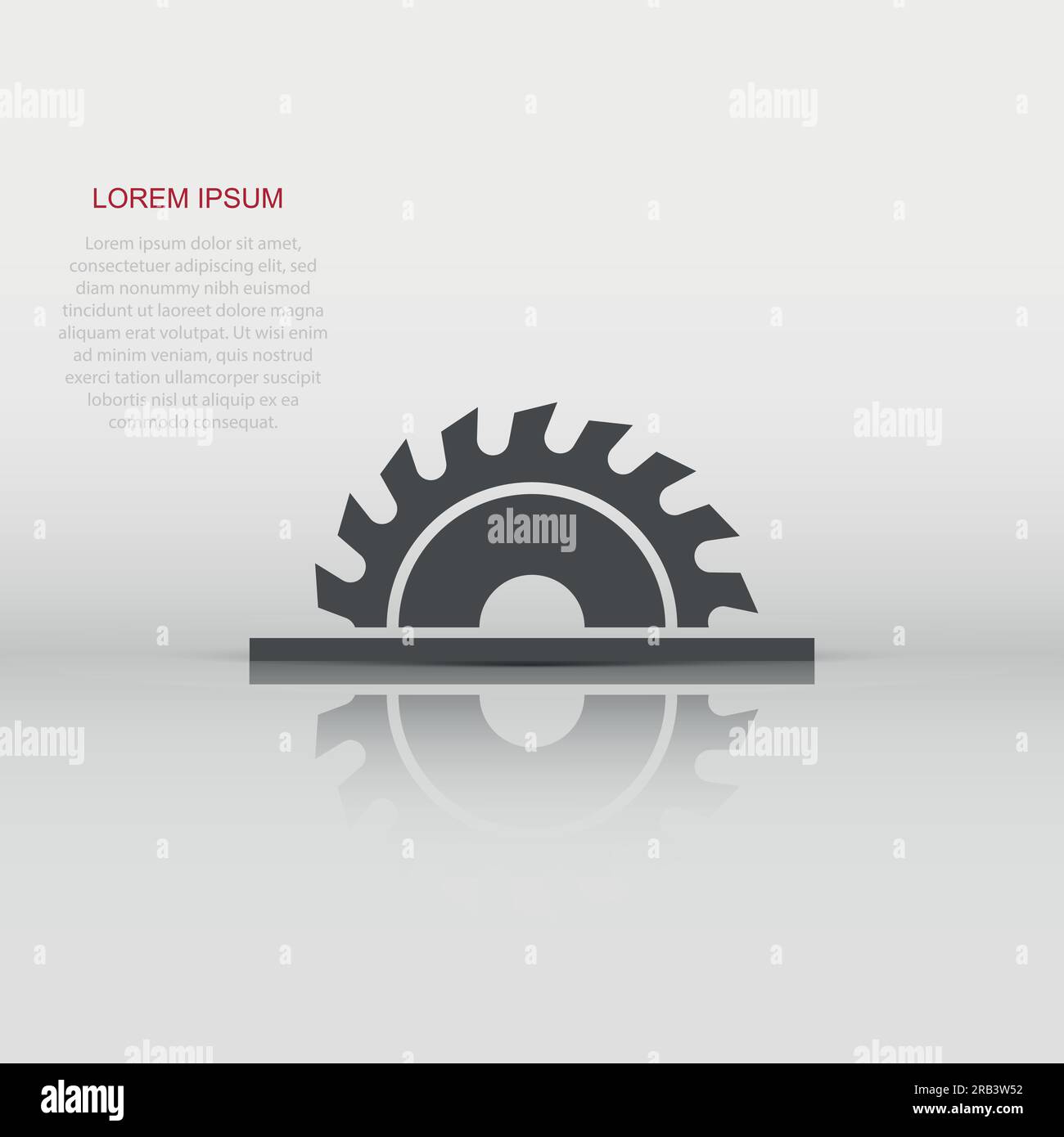 Saw blade icon in flat style. Circular machine vector illustration on white isolated background ...