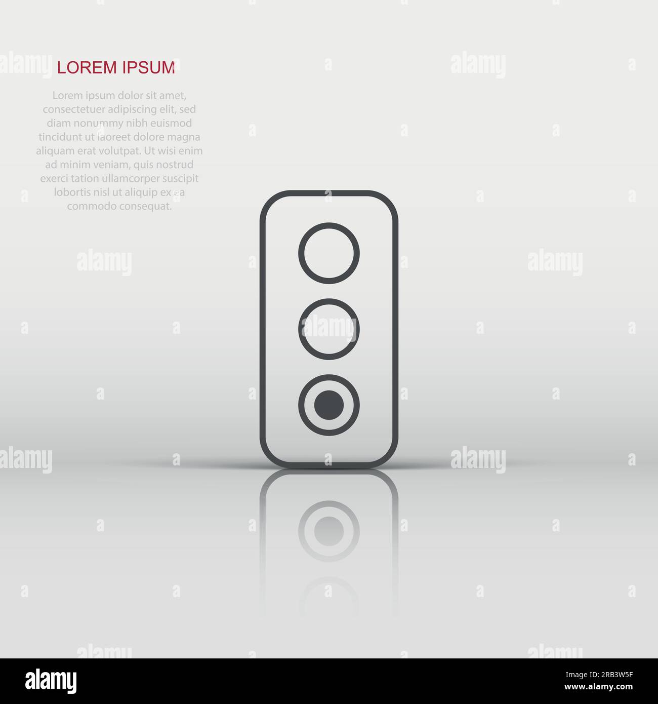 Semaphore icon in flat style. Traffic light vector illustration on white isolated background ...