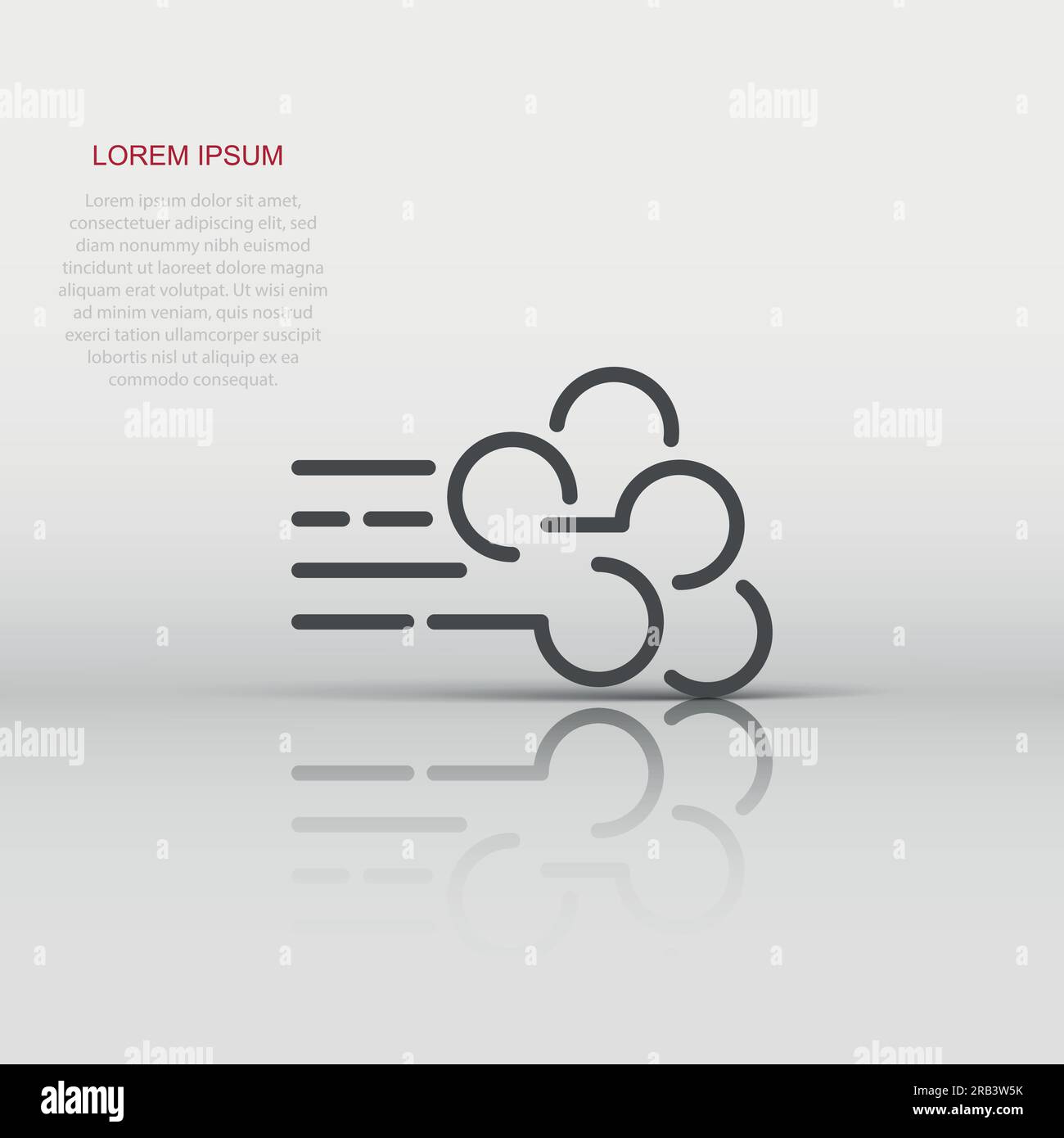 Wind icon in flat style. Air vector illustration on white isolated ...