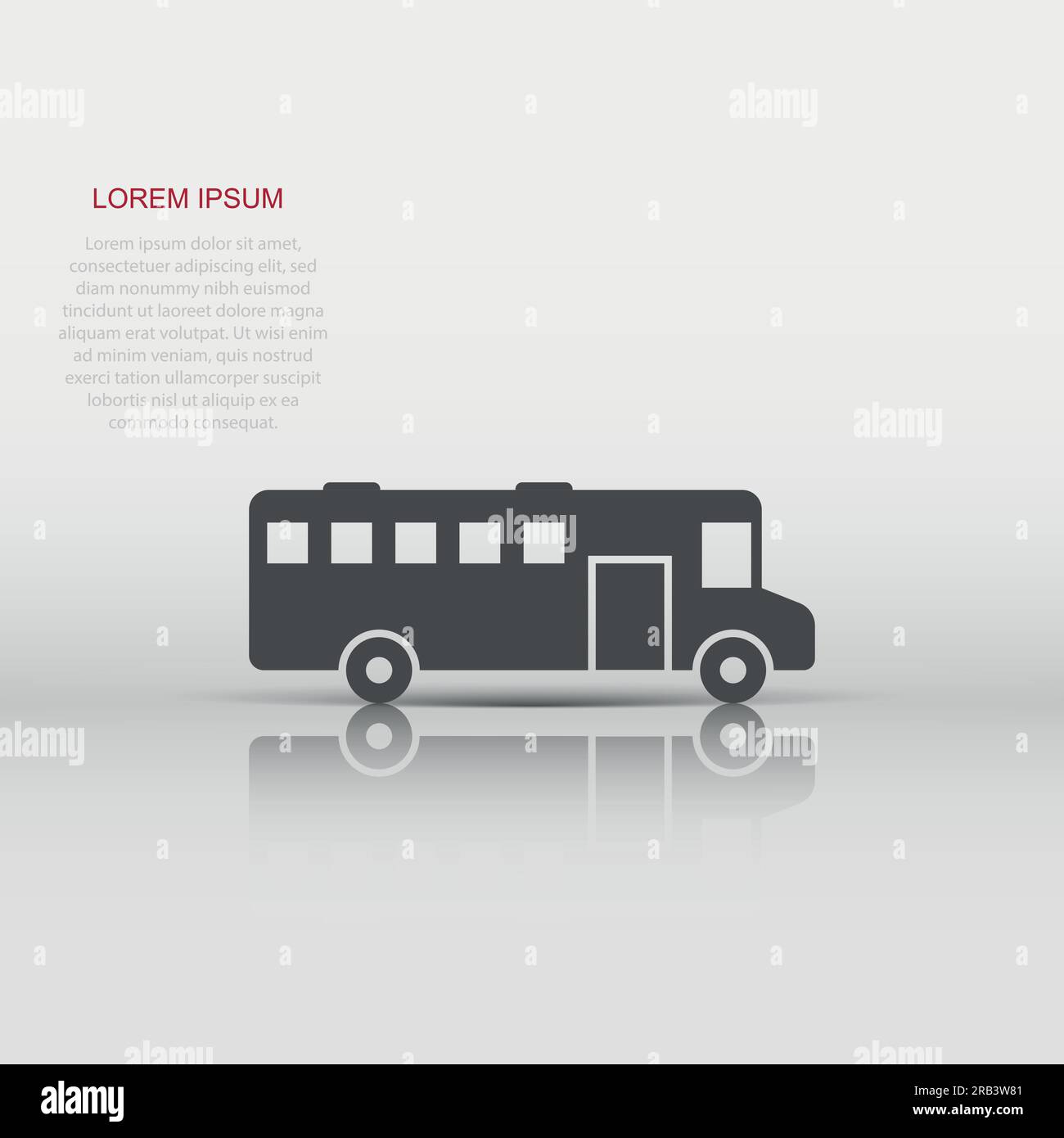 Bus icon in flat style. Coach vector illustration on white isolated ...