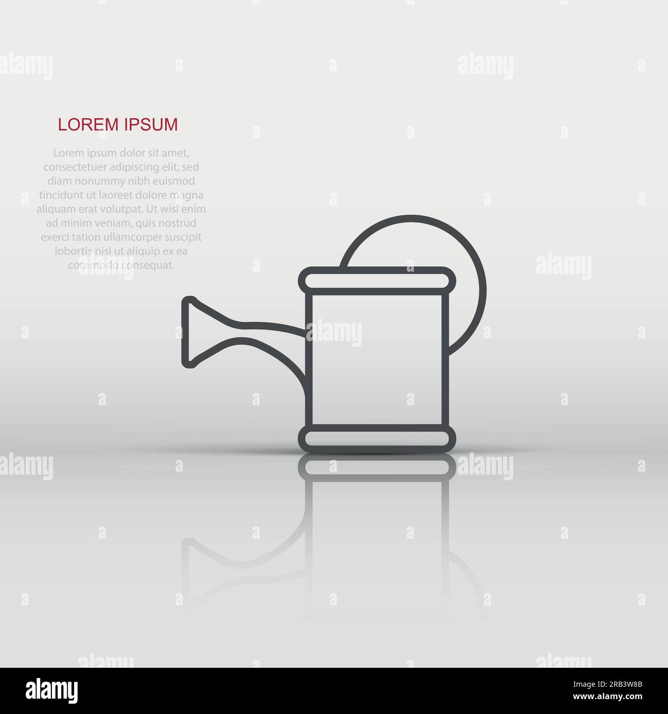 Water can icon in flat style. Irrigation garden vector illustration on ...