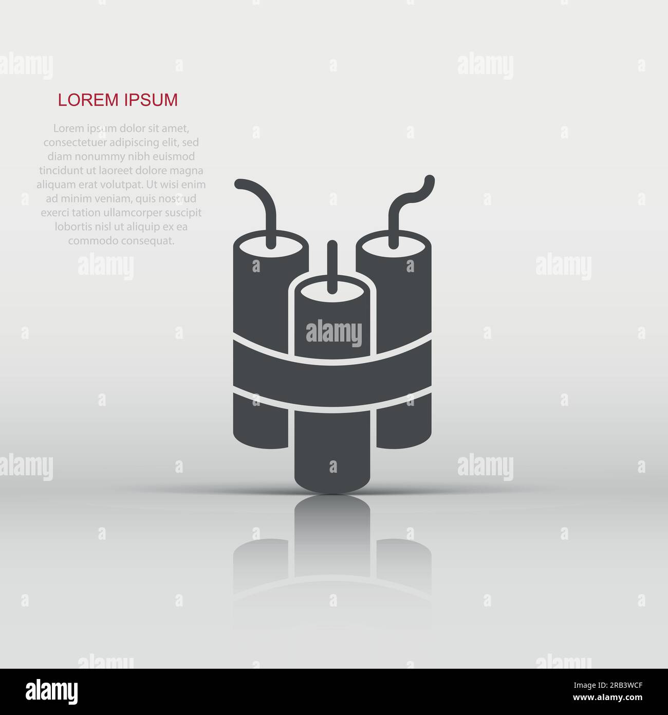 Bomb icon in flat style. Dynamite vector illustration on white isolated ...