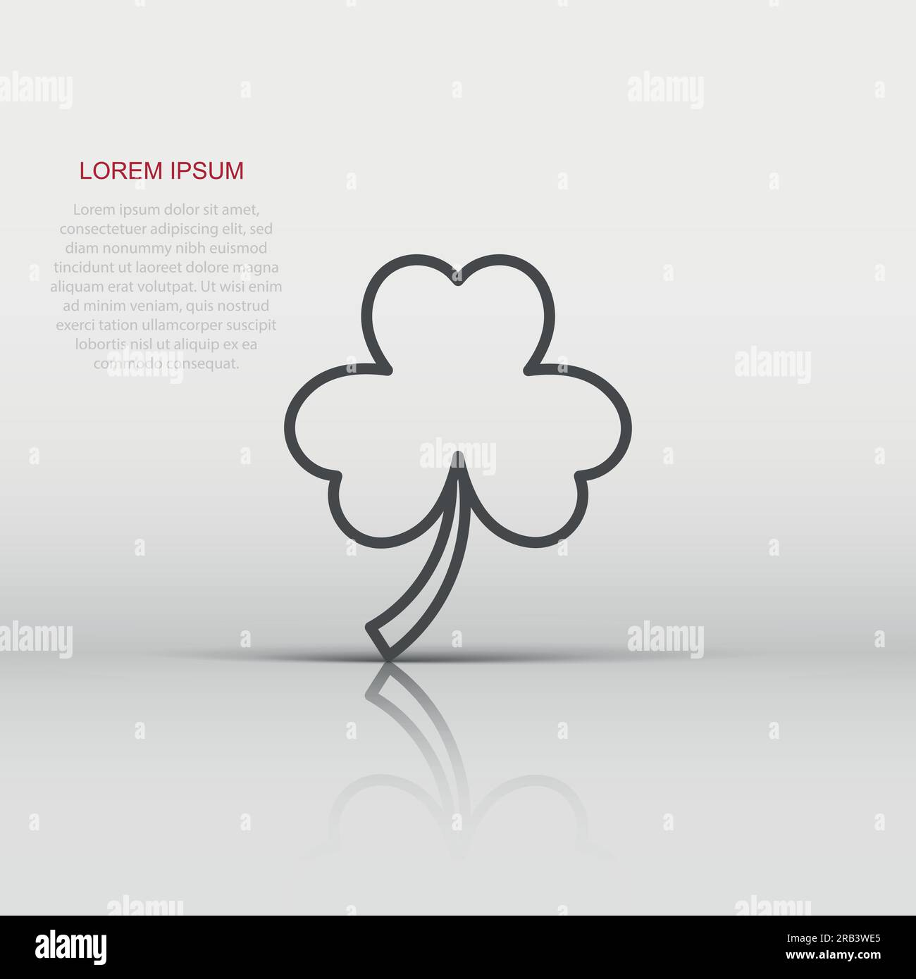 Three leaf clover icon in flat style. St Patricks Day vector ...