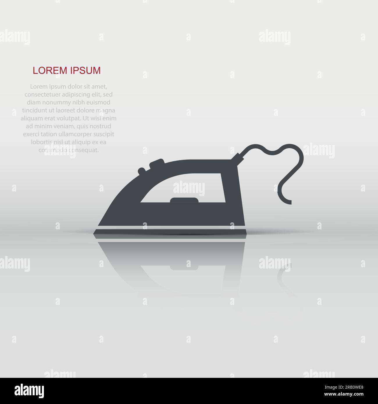 Iron icon in flat style. Laundry equipment vector illustration on white ...