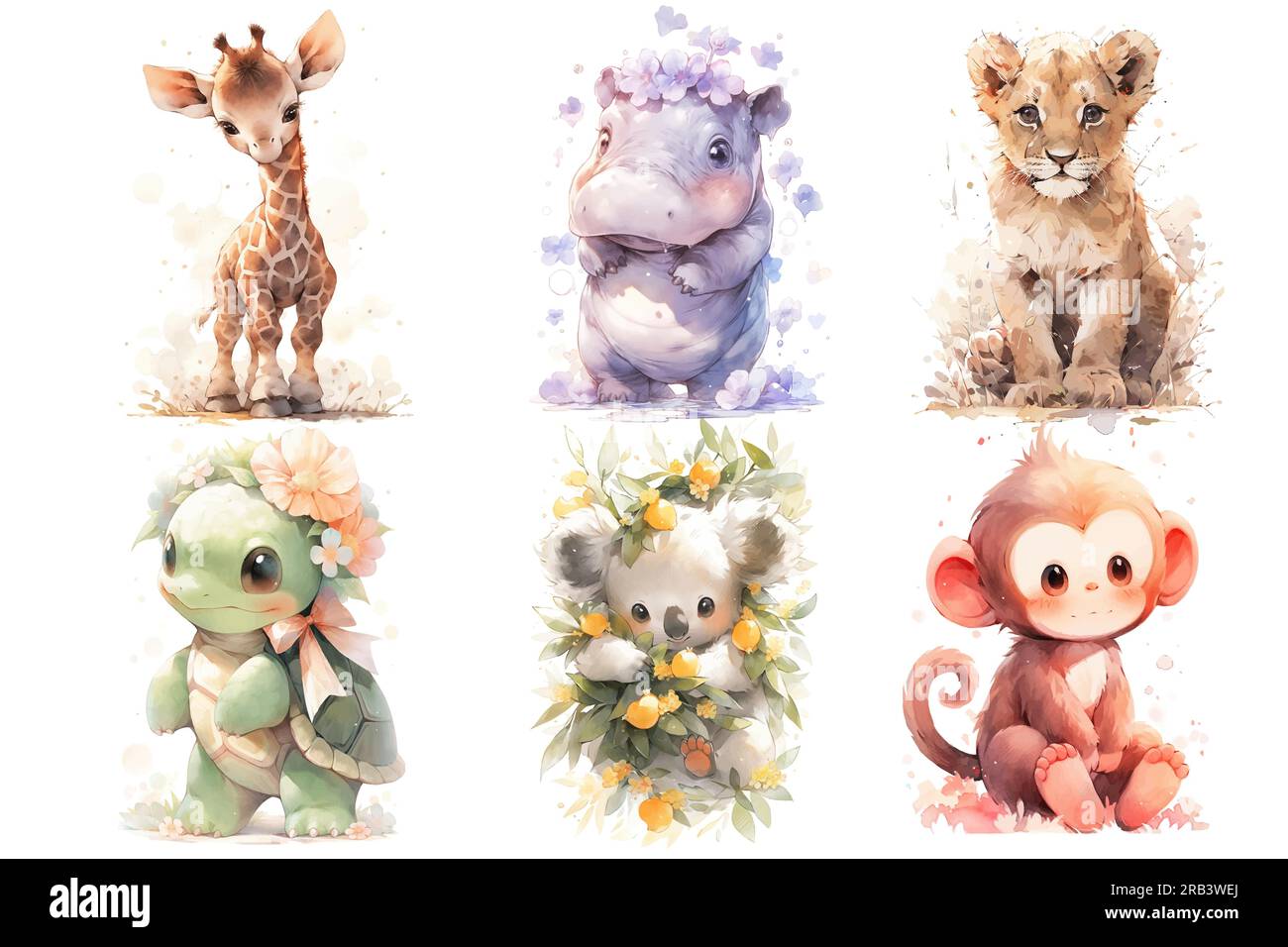 Cute turtle clipart set Stock Vector Images - Alamy