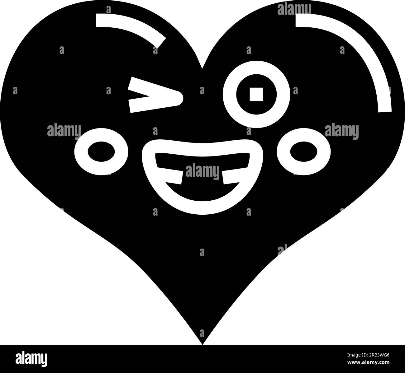 heart smile character glyph icon vector illustration Stock Vector Image ...