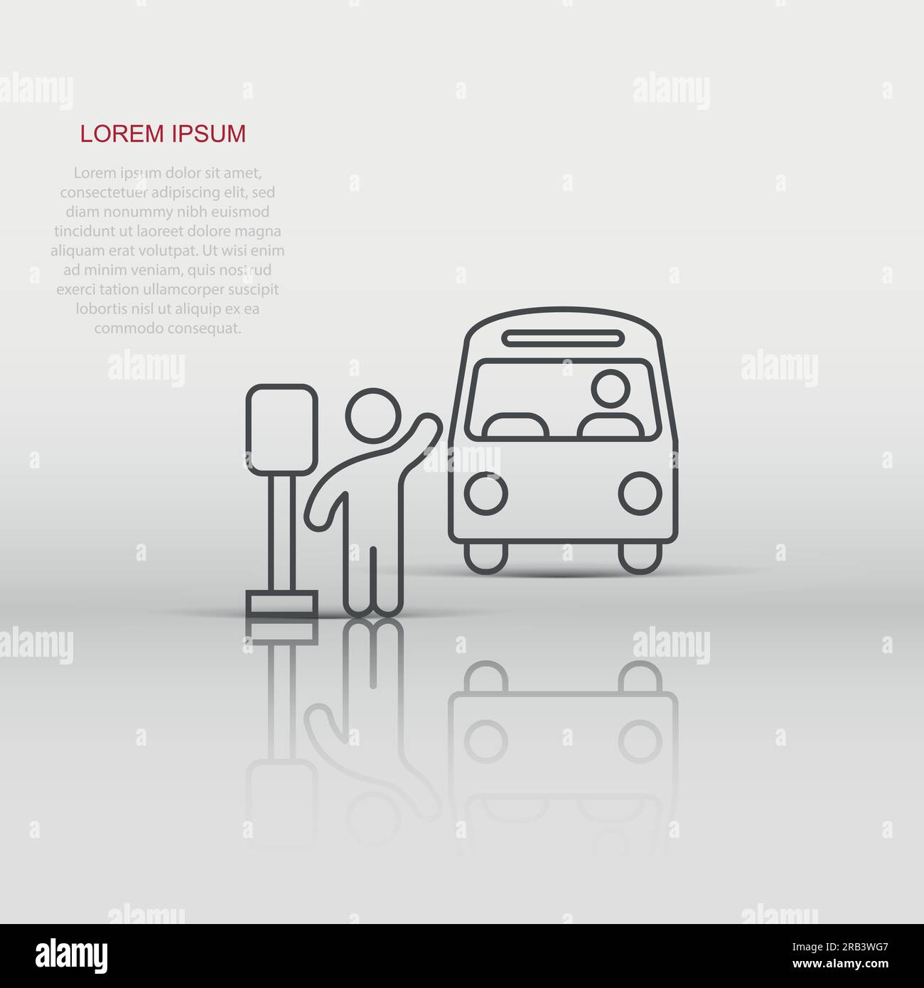 Bus station icon in flat style. Auto stop vector illustration on white ...