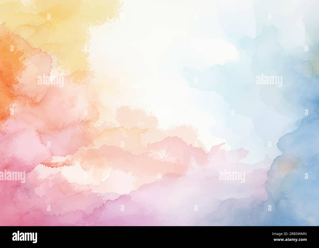 Pastel coloured watercolour background with rainbow colours Stock ...