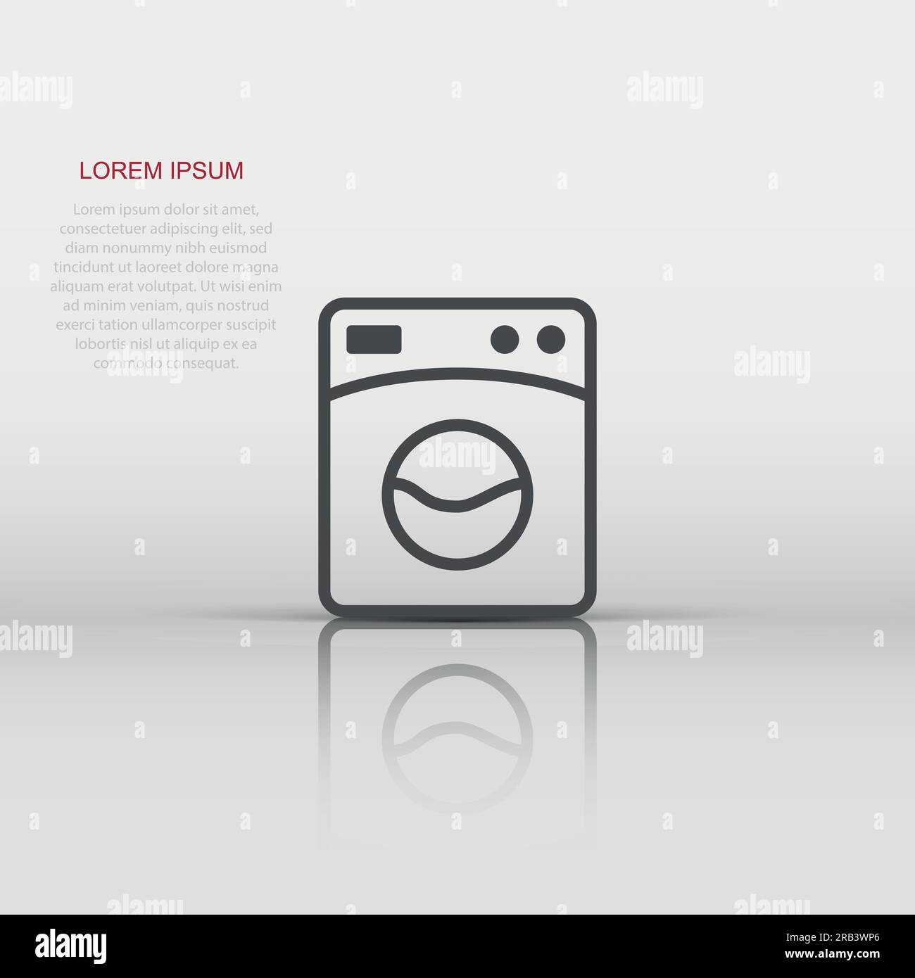 Washing machine icon in flat style. Washer vector illustration on white ...