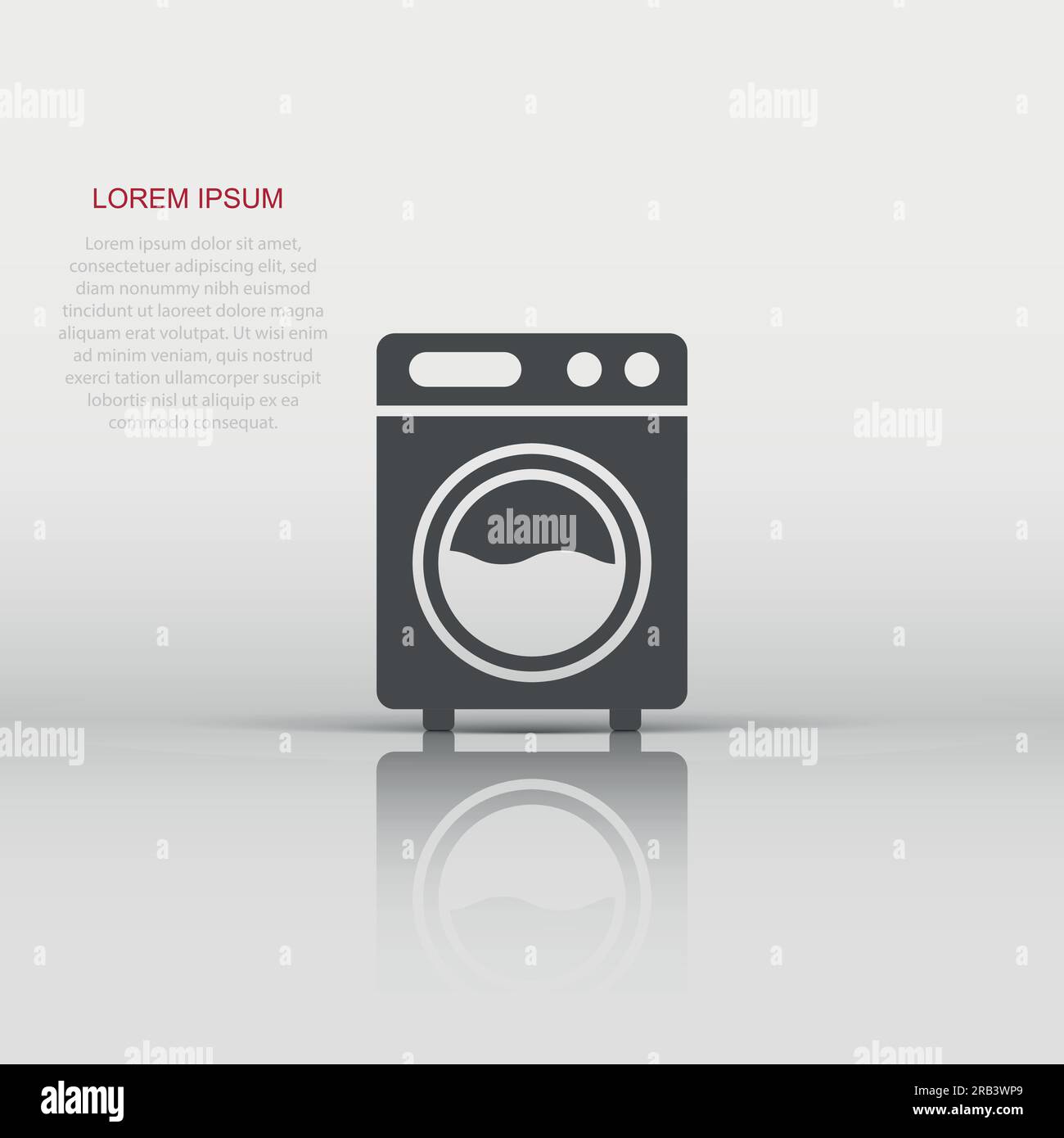Washing machine icon in flat style. Washer vector illustration on white ...