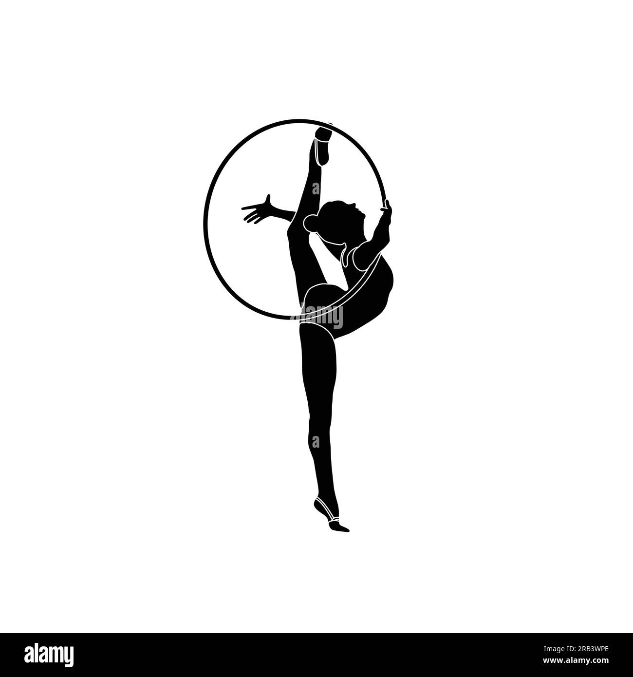 Hoop Rhythmic Gymnastics flat sihouette vector. Rhythmic Gymnastics ...