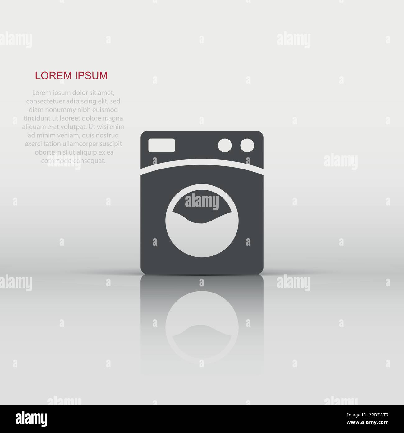 Washing machine icon in flat style. Washer vector illustration on white ...