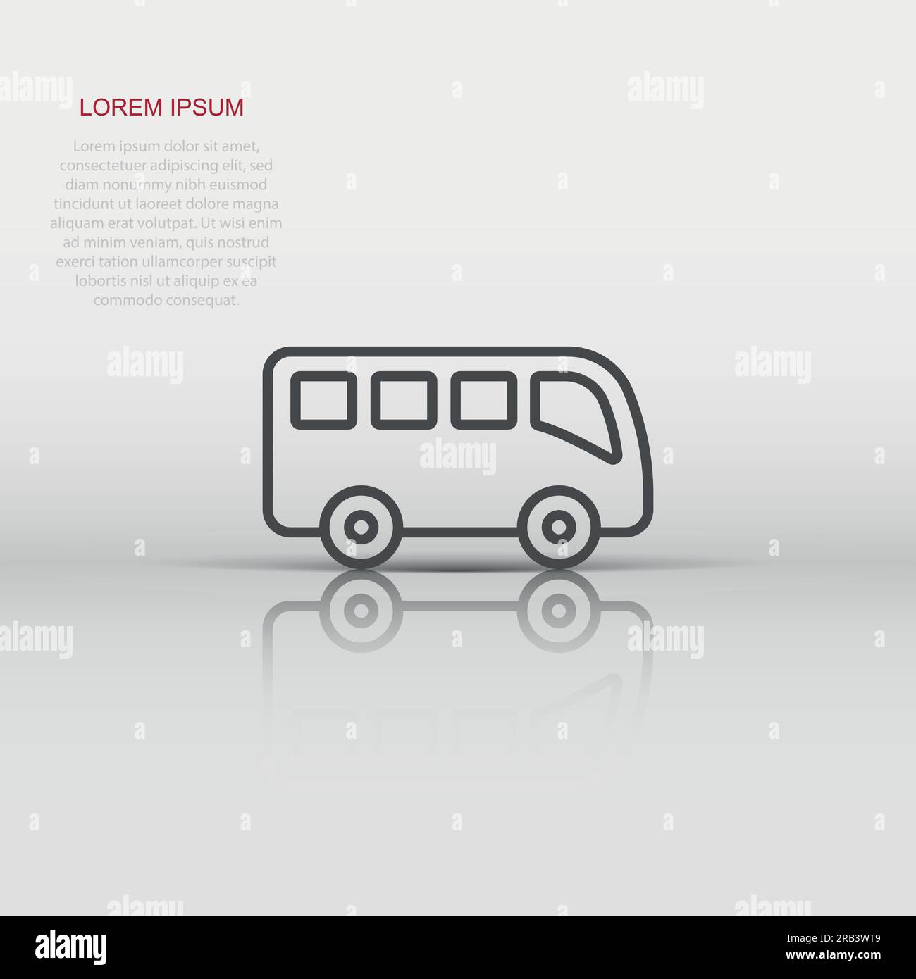Bus icon in flat style. Coach vector illustration on white isolated ...