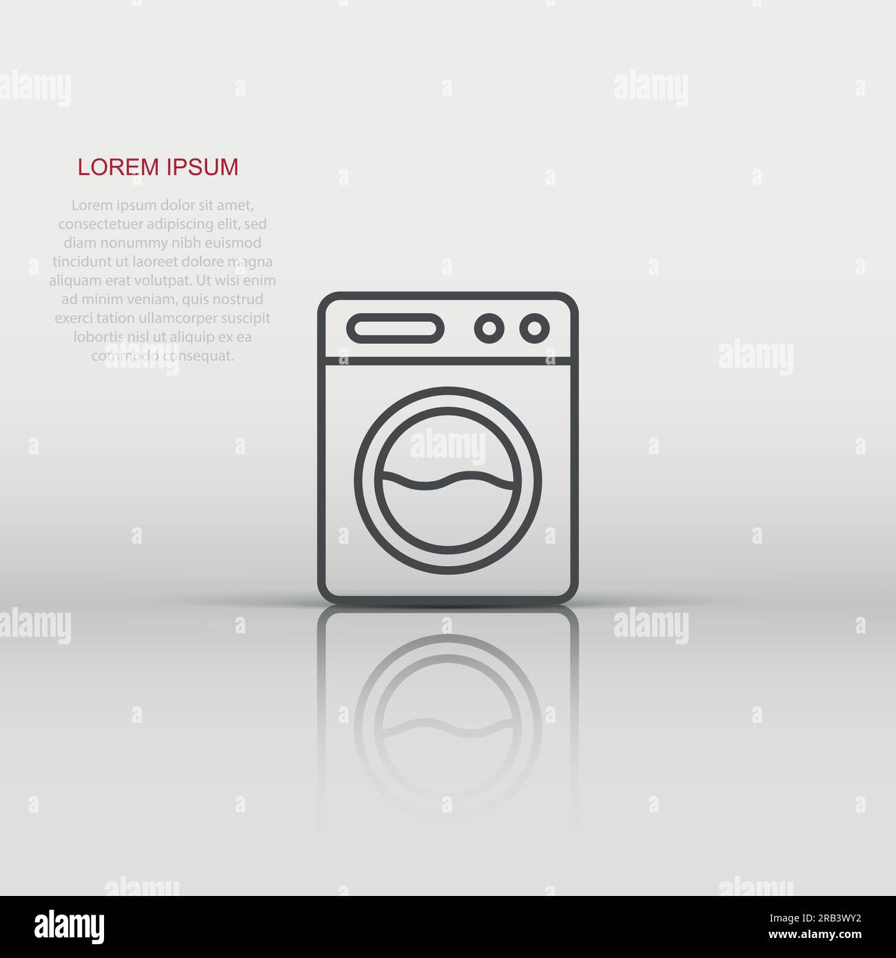 Washing machine icon in flat style. Washer vector illustration on white ...