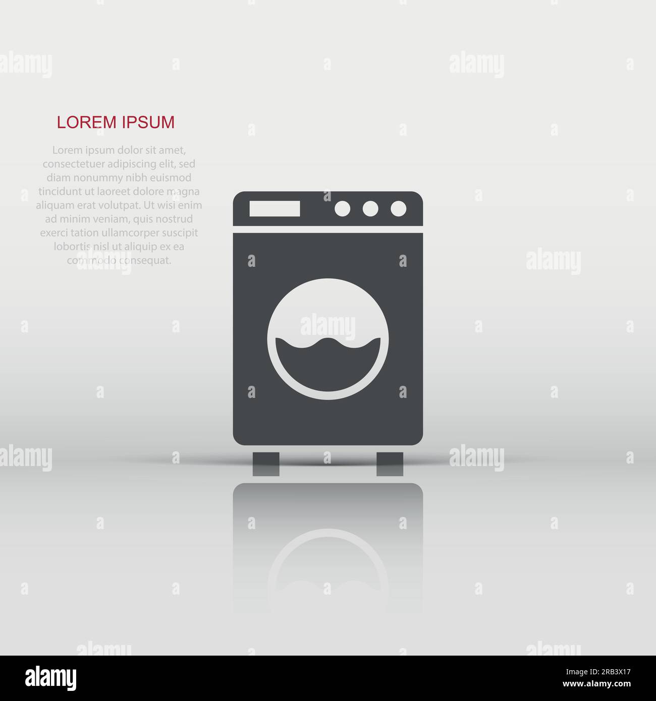 Washing machine icon in flat style. Washer vector illustration on white ...