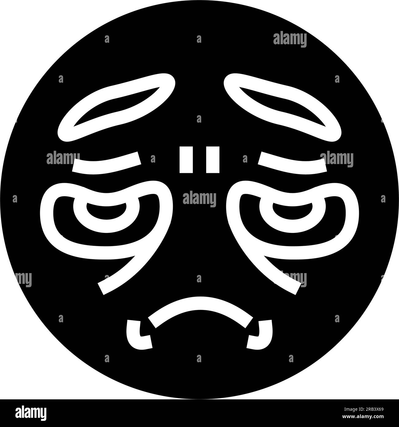 disappointed expression sad mood glyph icon vector illustration Stock ...