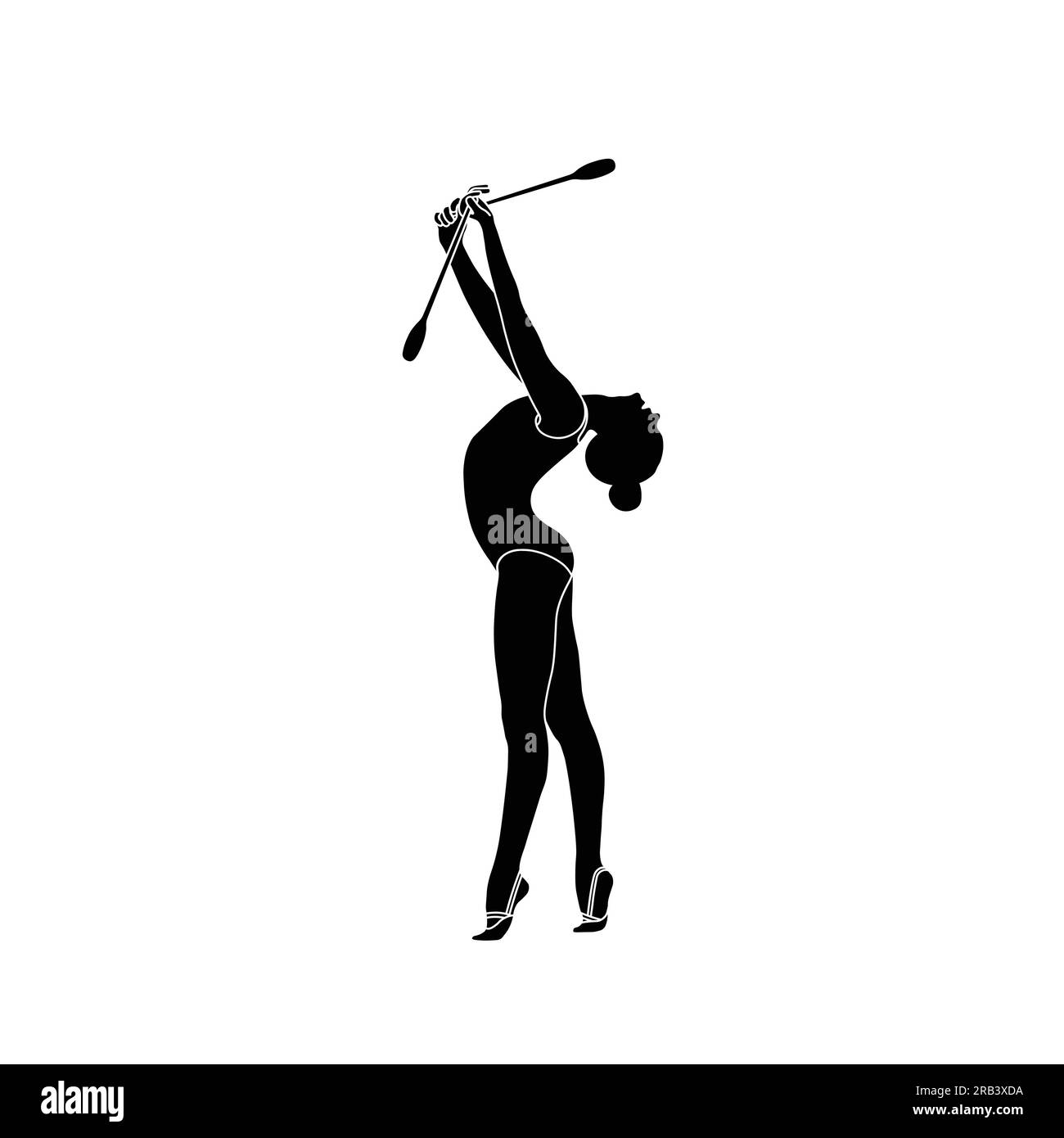 Clubs Rhythmic Gymnastics flat sihouette vector. Rhythmic Gymnastics ...