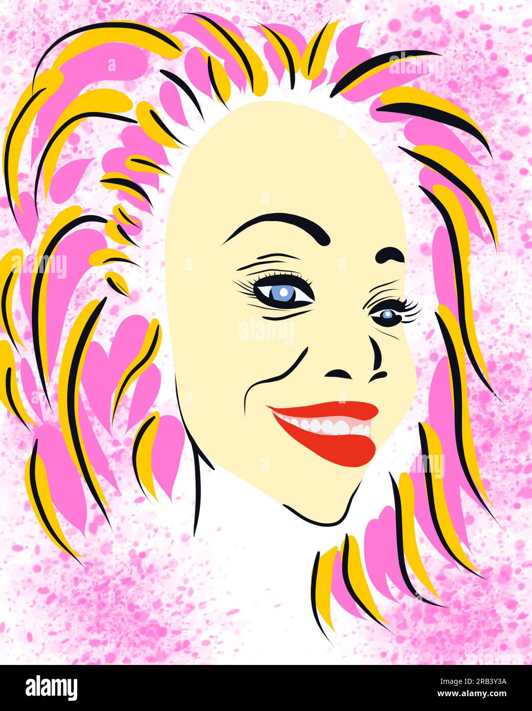 Funny abstract girl portrait. Color illustration for design Stock Photo ...