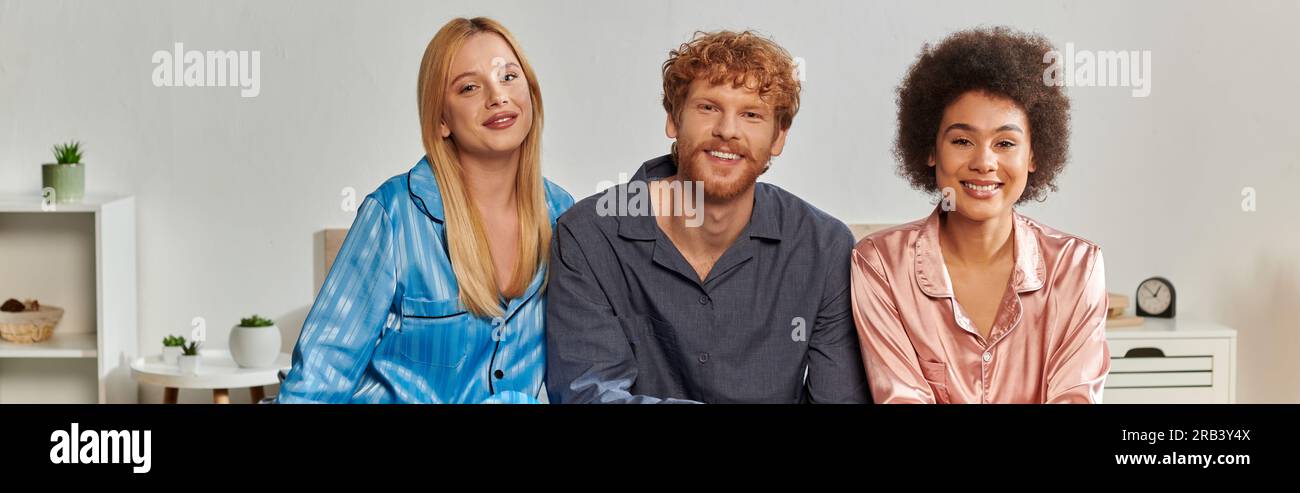 open relationship, polygamy, understanding, three adults, happy redhead ...