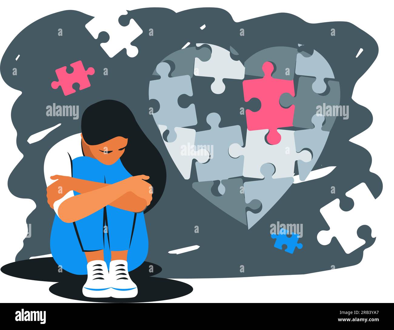 Concept of mental recovery after relationship breakup loss. Care after ...