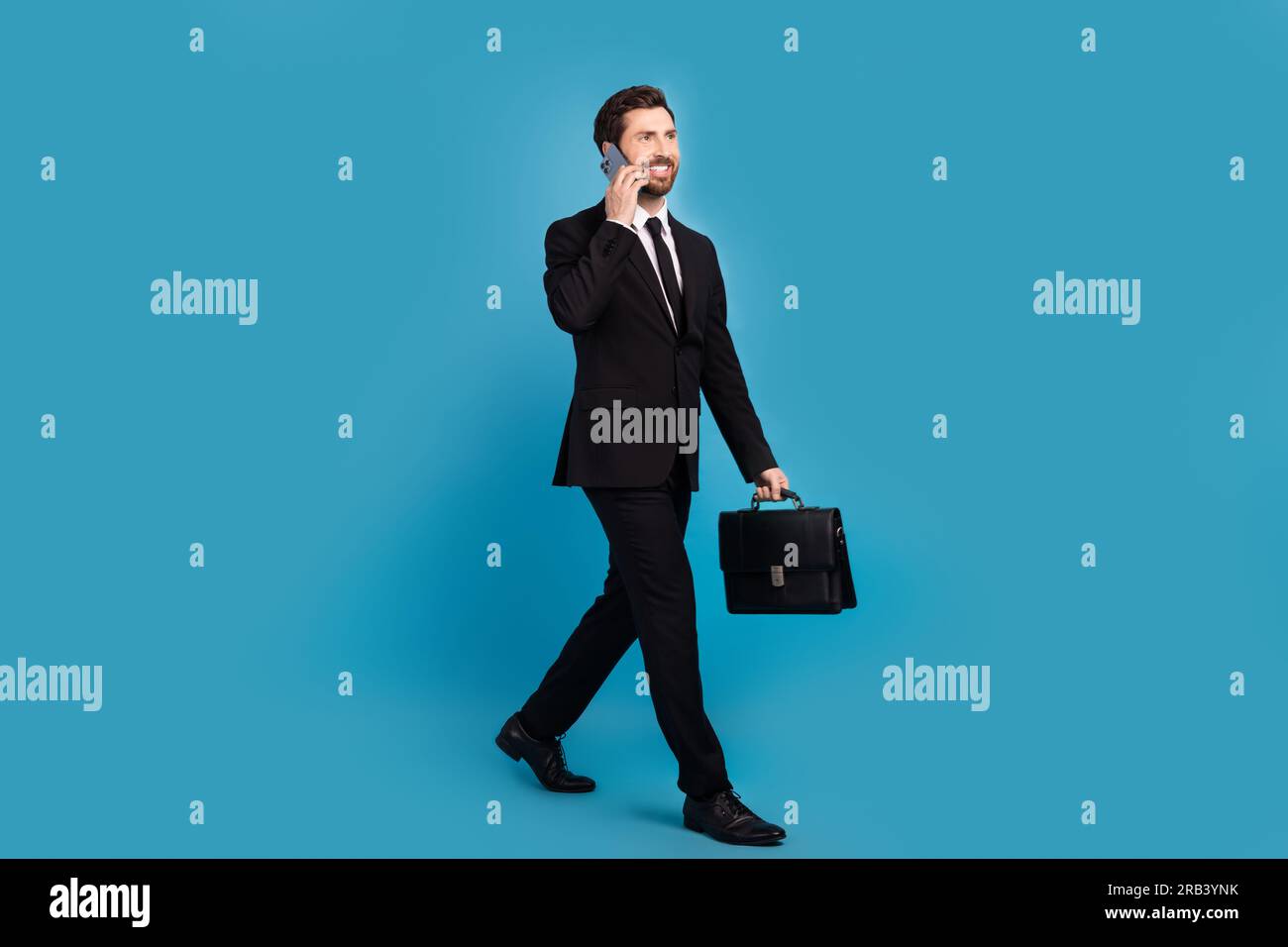 Full length photo of professional personal agent seller manager young ...