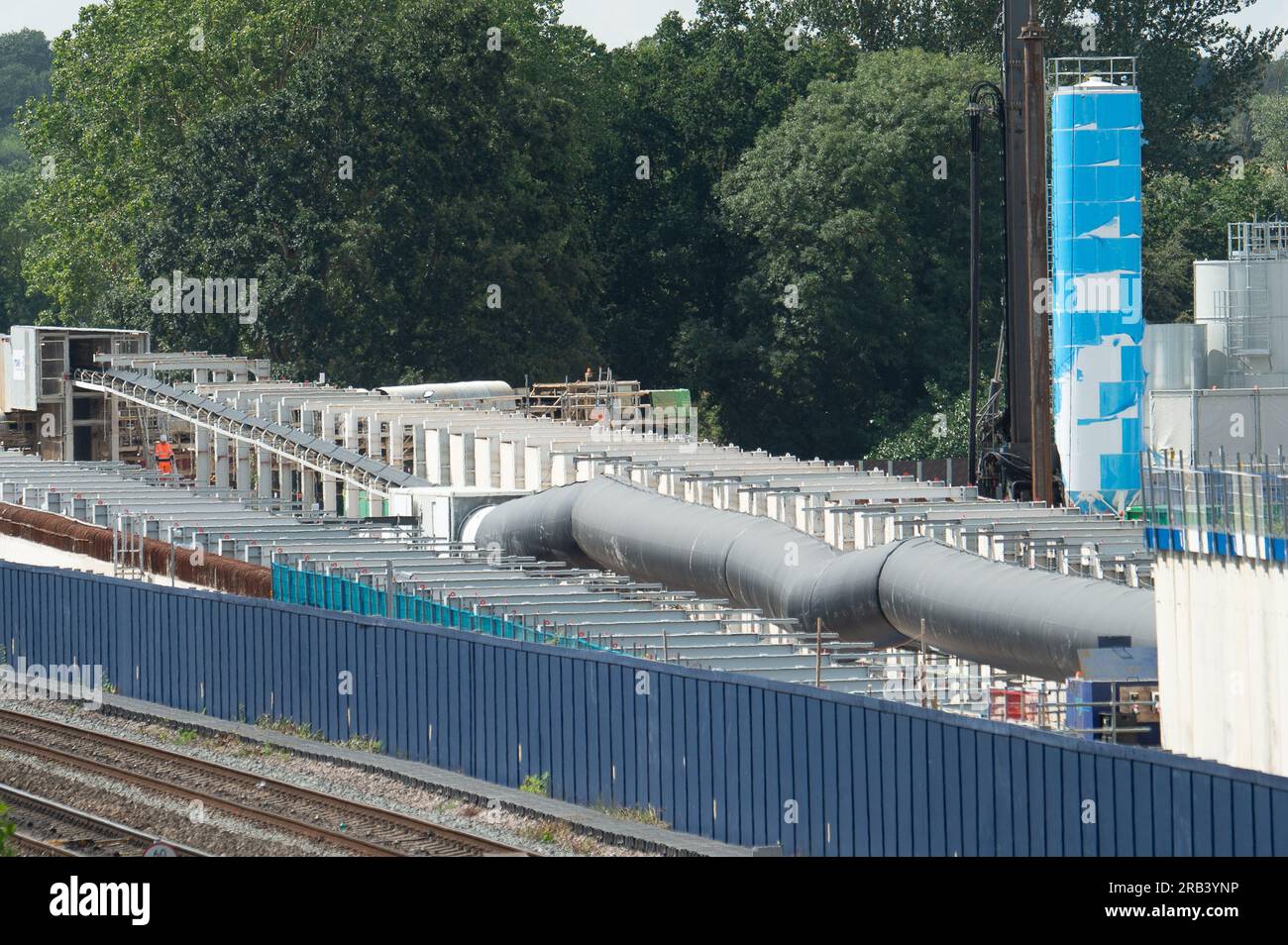 Ruislip, UK. 6th July, 2023. One of the HS2 High Speed Rail compounds ...