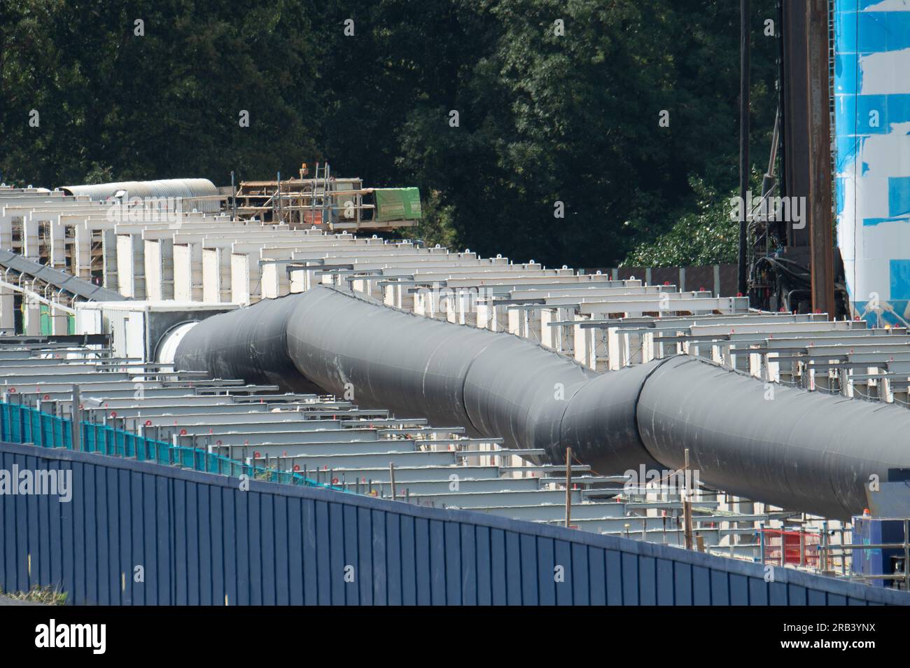 Ruislip, UK. 6th July, 2023. One of the HS2 High Speed Rail compounds ...