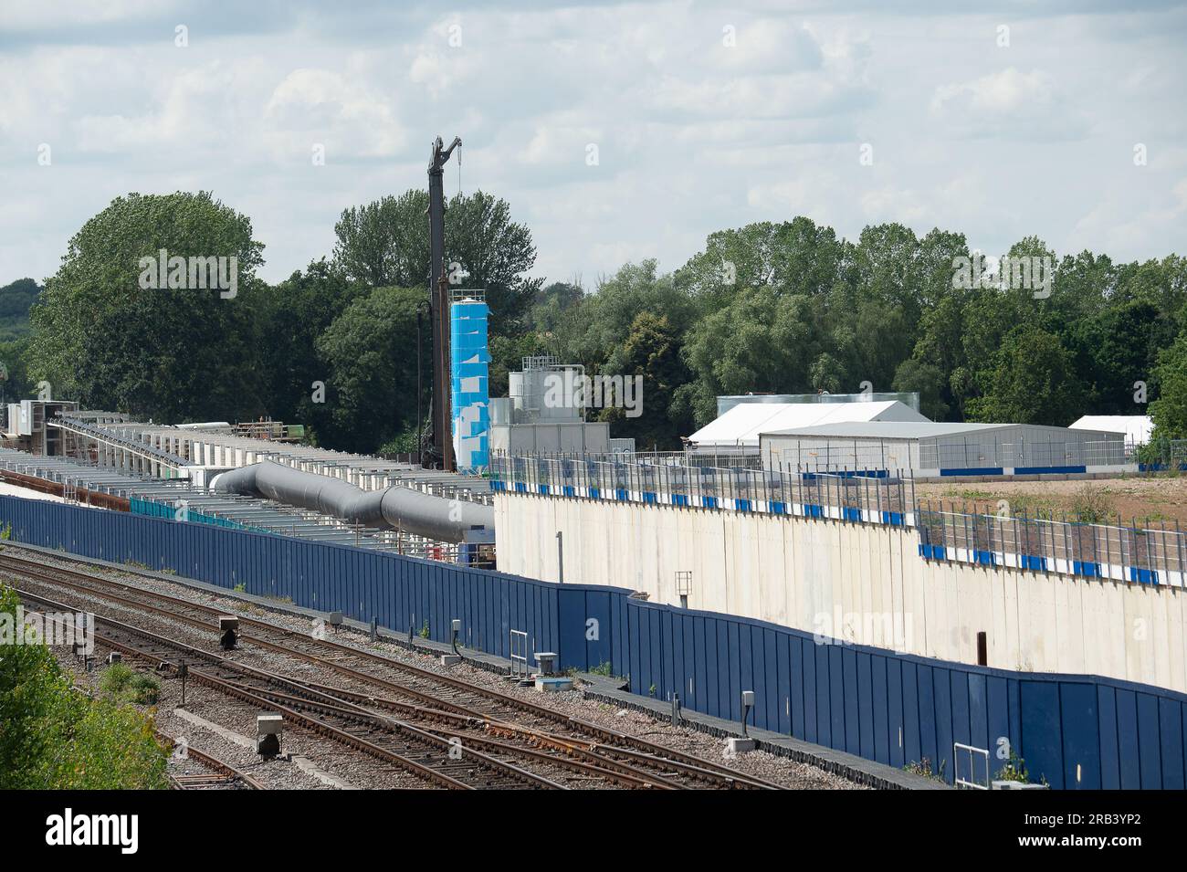 Ruislip, UK. 6th July, 2023. One of the HS2 High Speed Rail compounds ...