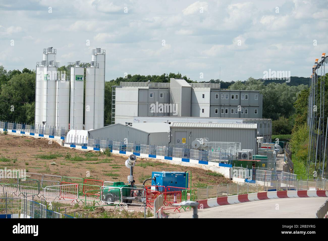 Ruislip, UK. 6th July, 2023. One of the HS2 High Speed Rail compounds ...