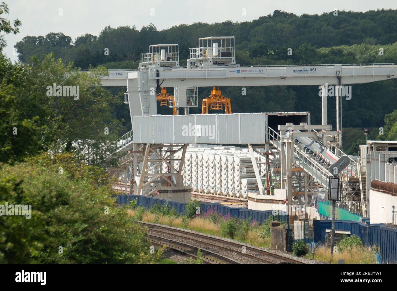Ruislip, UK. 6th July, 2023. One of the HS2 High Speed Rail compounds ...