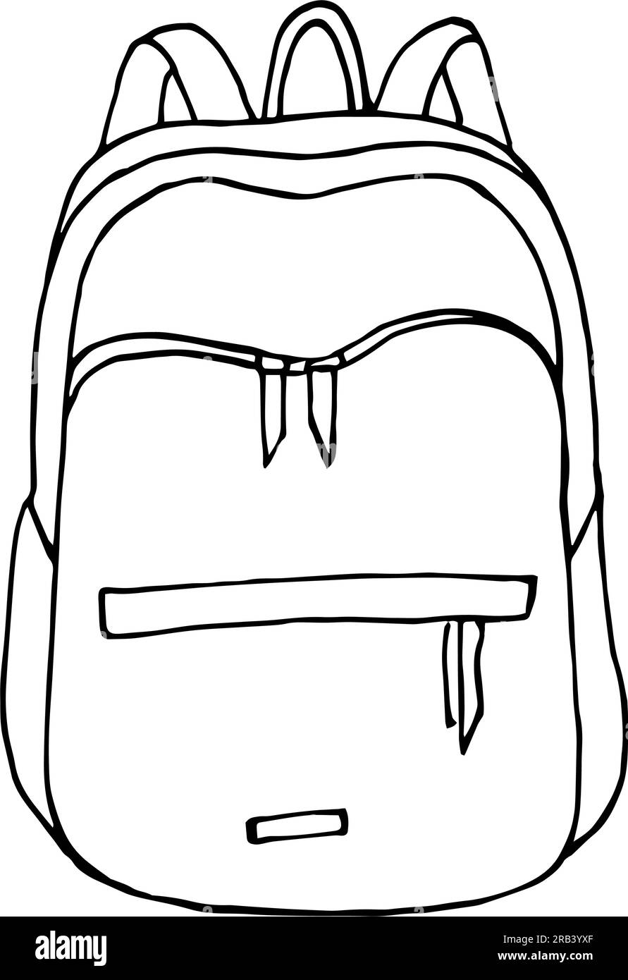 Backpack for camping or school. Doodling style. Vector illustration ...