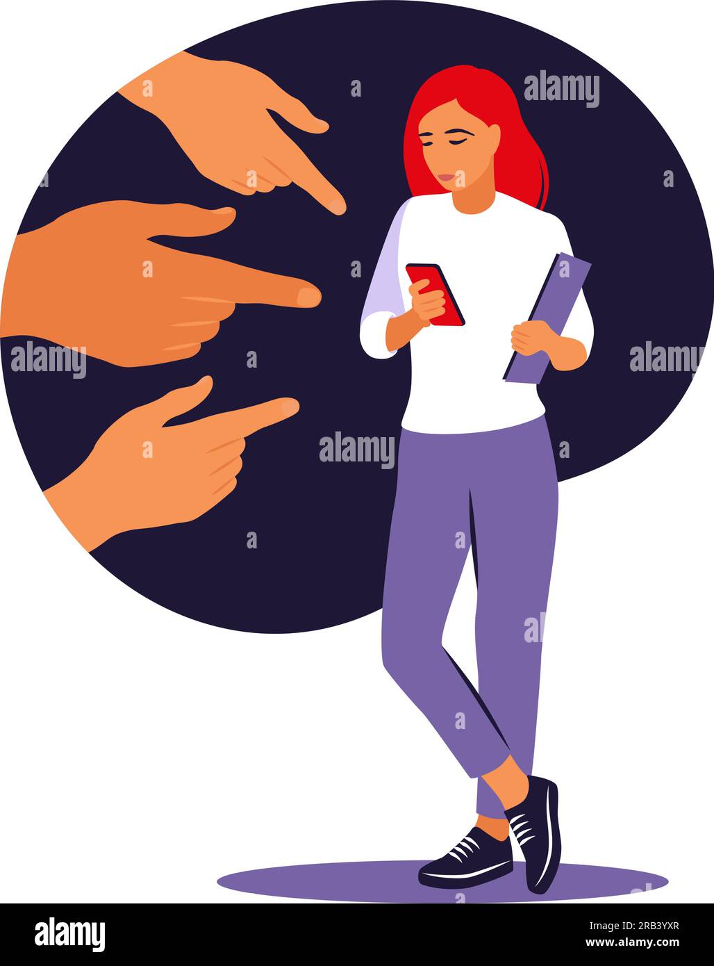 Bullying concept. Opinion and the pressure of society. Shame. Hands of ...