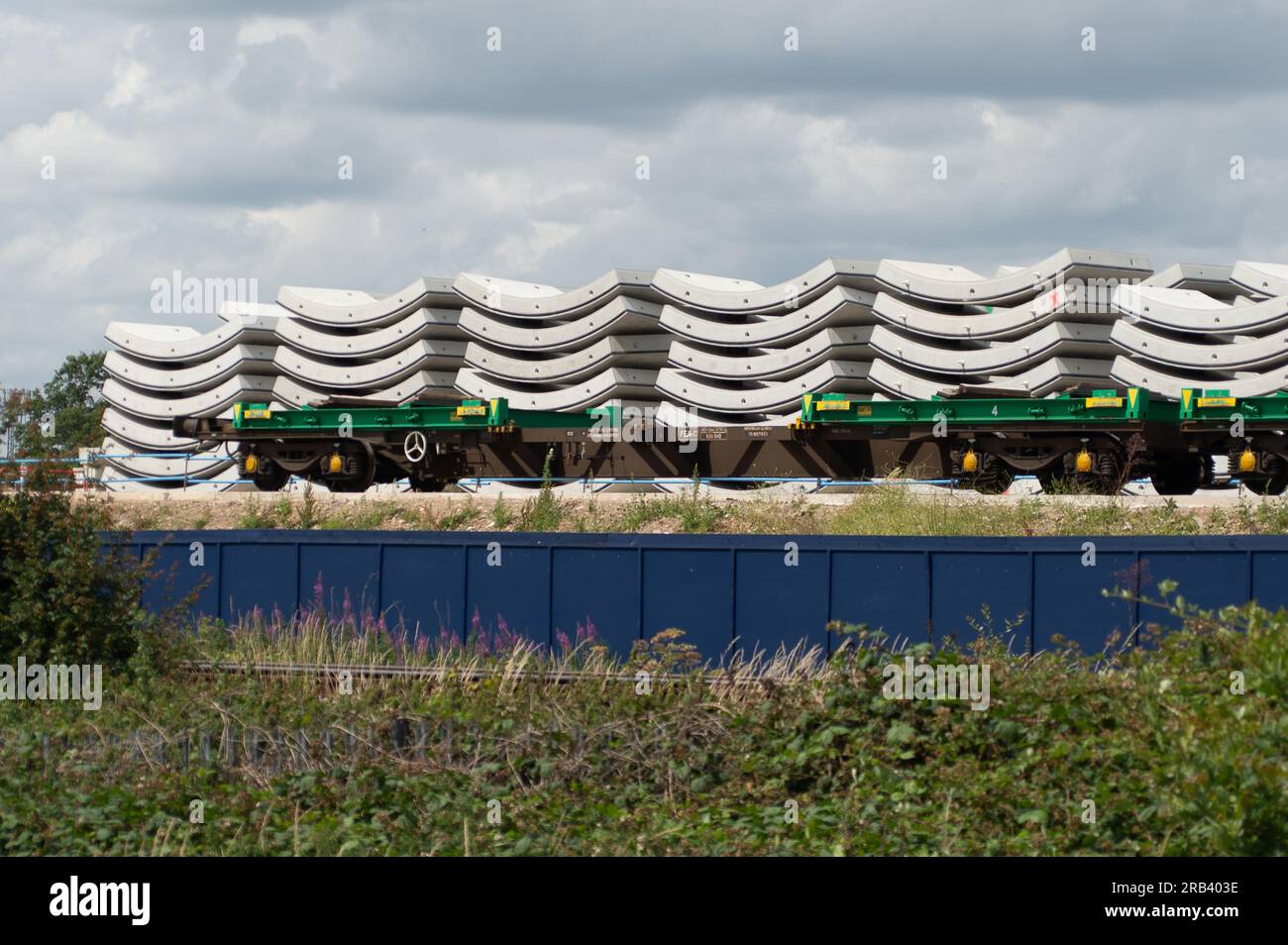 Ruislip, UK. 6th July, 2023. Concrete tunnel segments used to line the ...