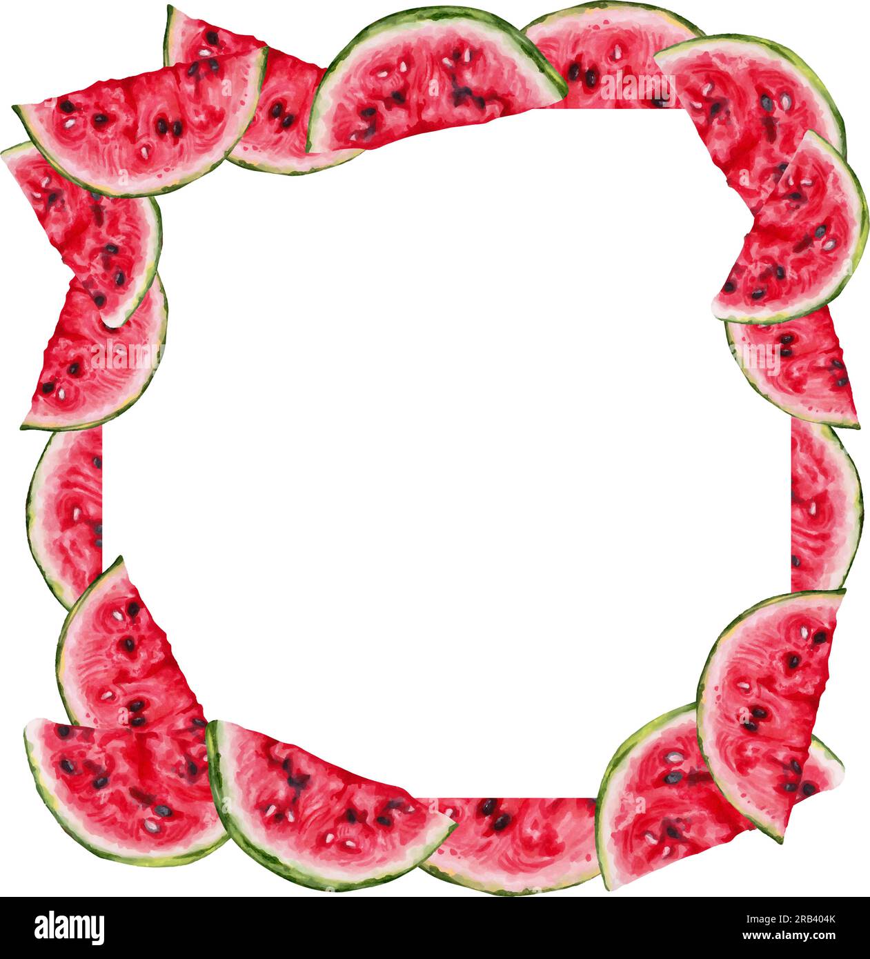 Frame with watermelon slices.Cute and fresh banner design.National ...