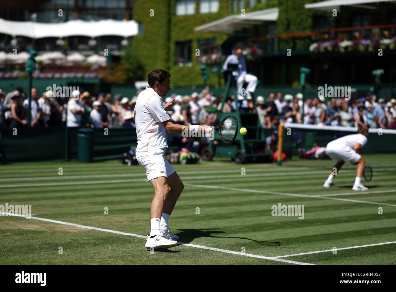 Lloyd Glasspool and Nicolas Mahut in action during their Gentleman’s ...
