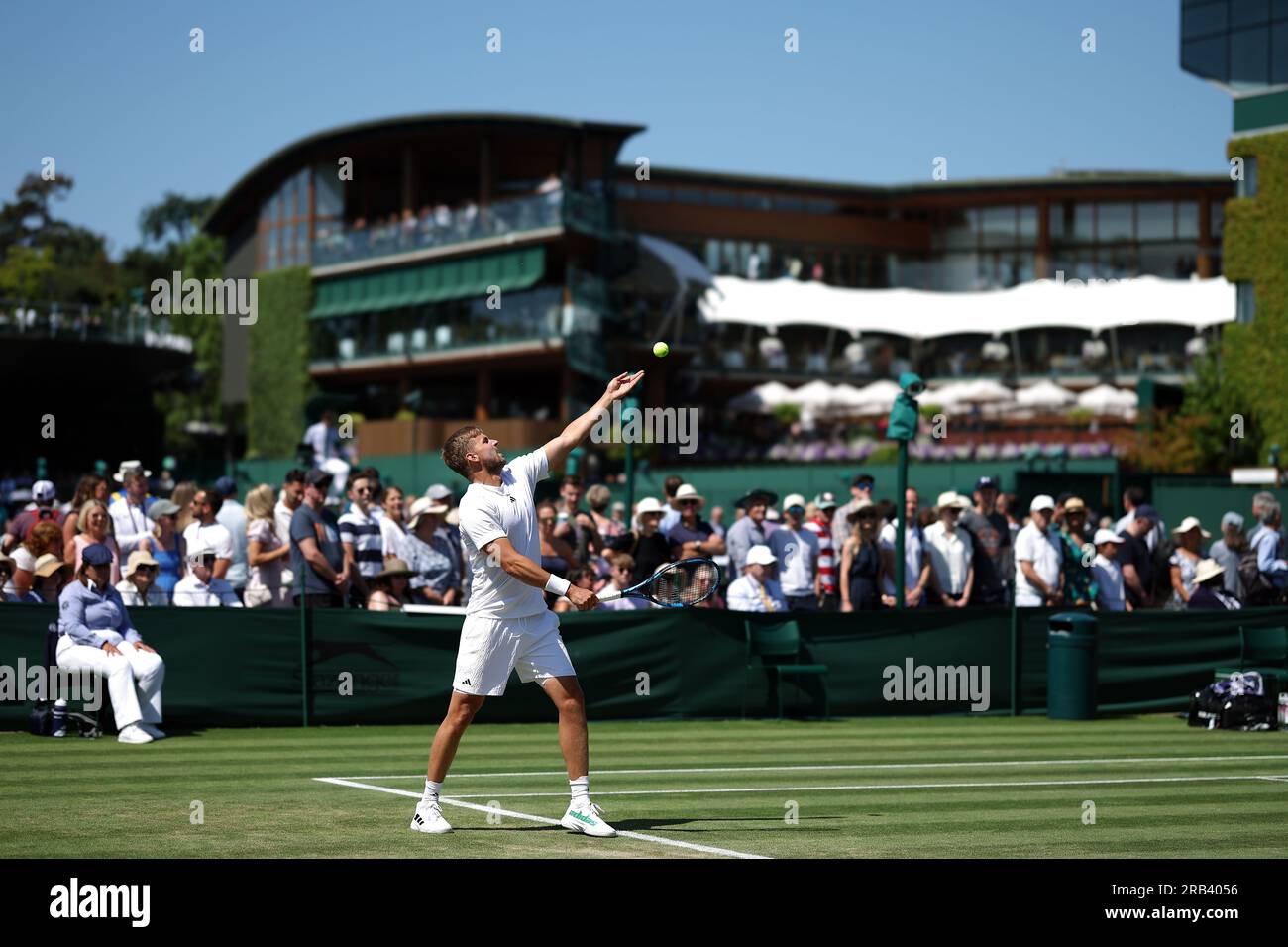 Lloyd Glasspool in action during their Gentleman’s Doubles match with ...