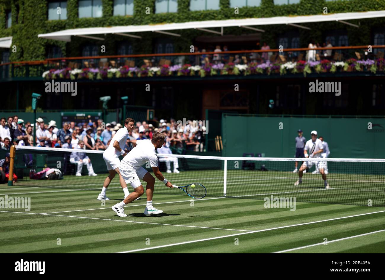 Lloyd Glasspool and Nicolas Mahut in action during their Gentleman’s ...
