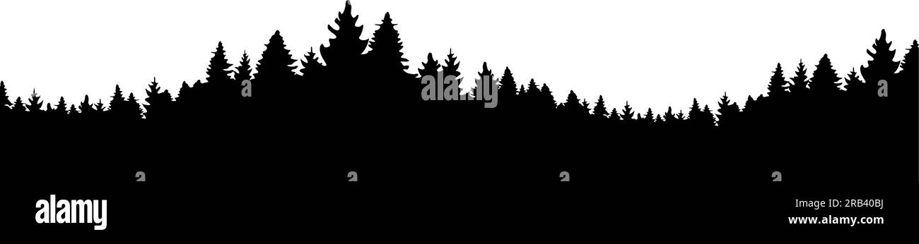 fir tree forest border silhouette isolated vector Stock Vector Image ...