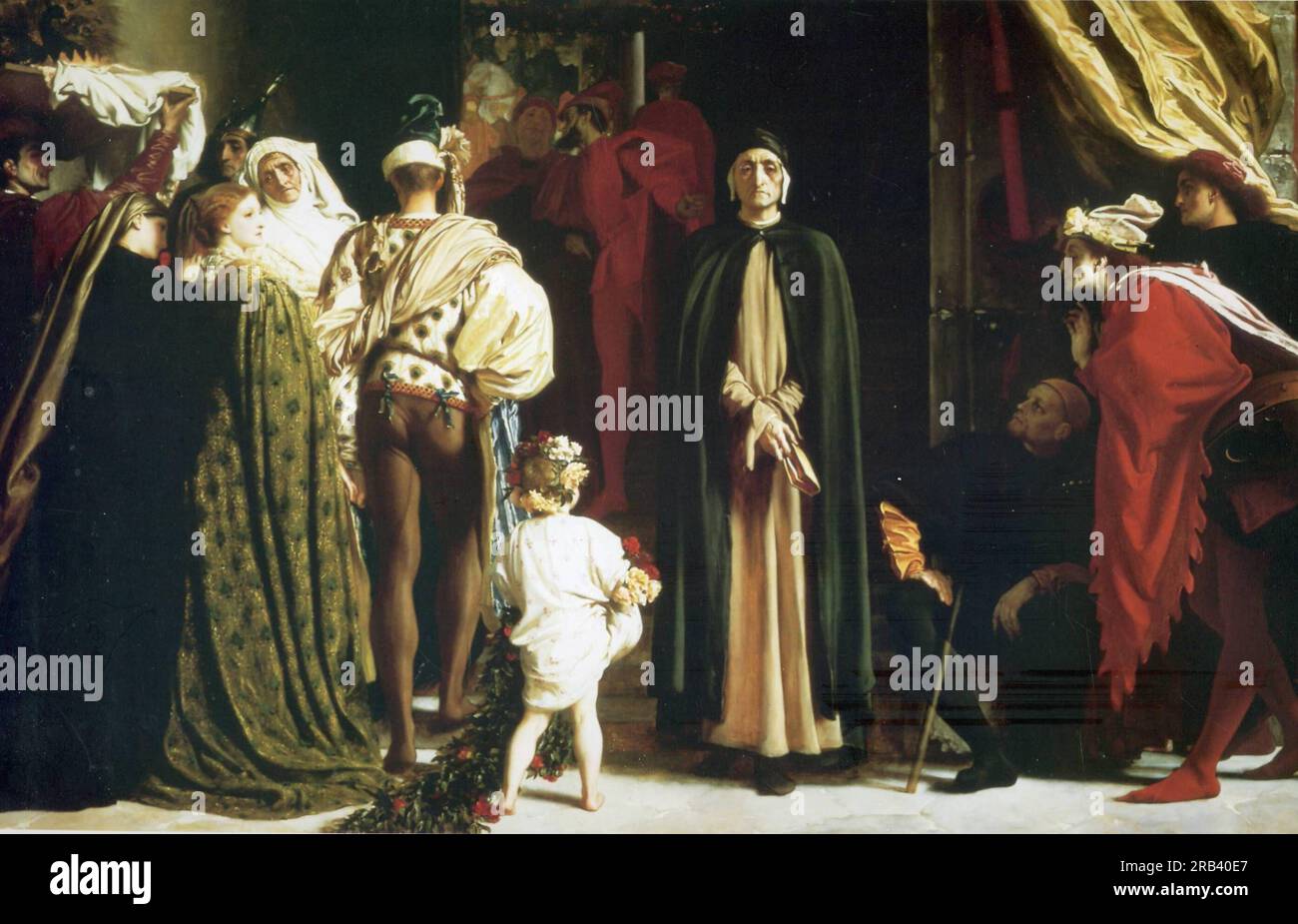 Dante in Exile 1864; United Kingdom by Frederic Leighton Stock Photo ...