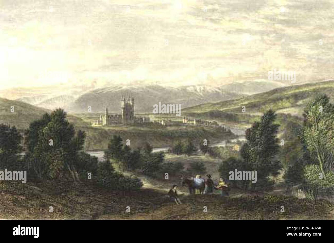 Balmoral castle, drawn by Leitch, engraved by J. Godfrey 1875 by ...