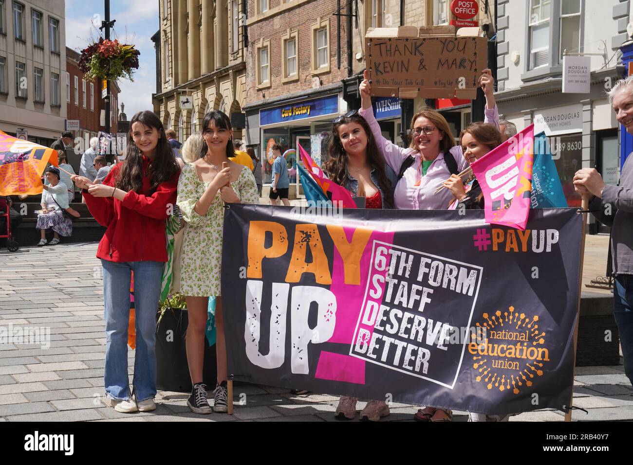 Members of the National Education Union (NEU) during a rally at the ...