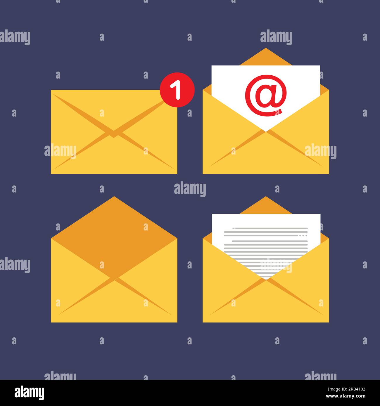 Mail icon. Concept of incoming email message. Symbol or SMS ...