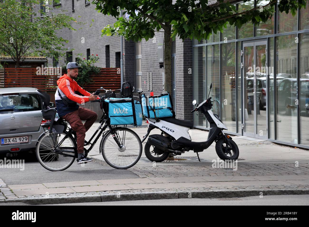 07 July 2023/Wolt partner food delivery bikers in danish capital ...