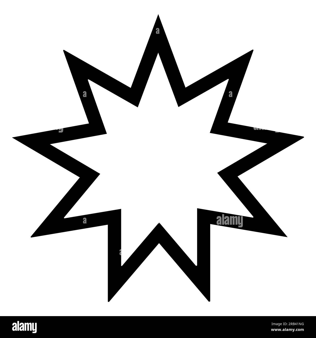 Religious symbol of Bahaism. Bahai star. Vector illustration isolated ...