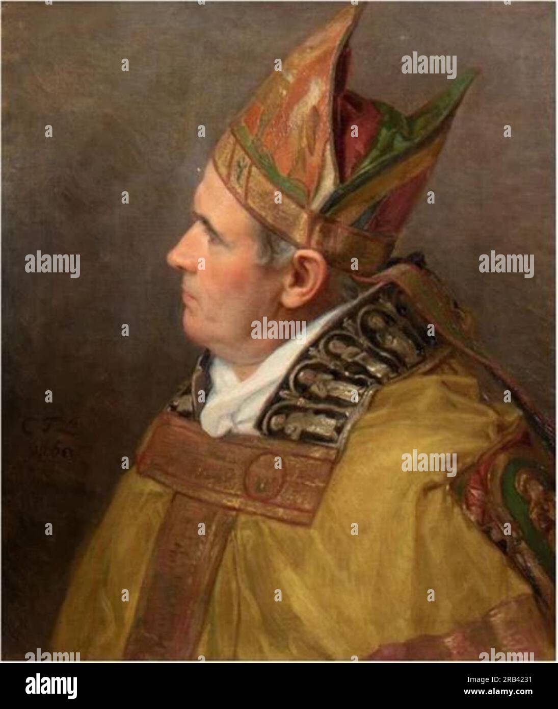 Portrait of a bishop, probably E. von Ketteler, diocese Mainz by Karl ...