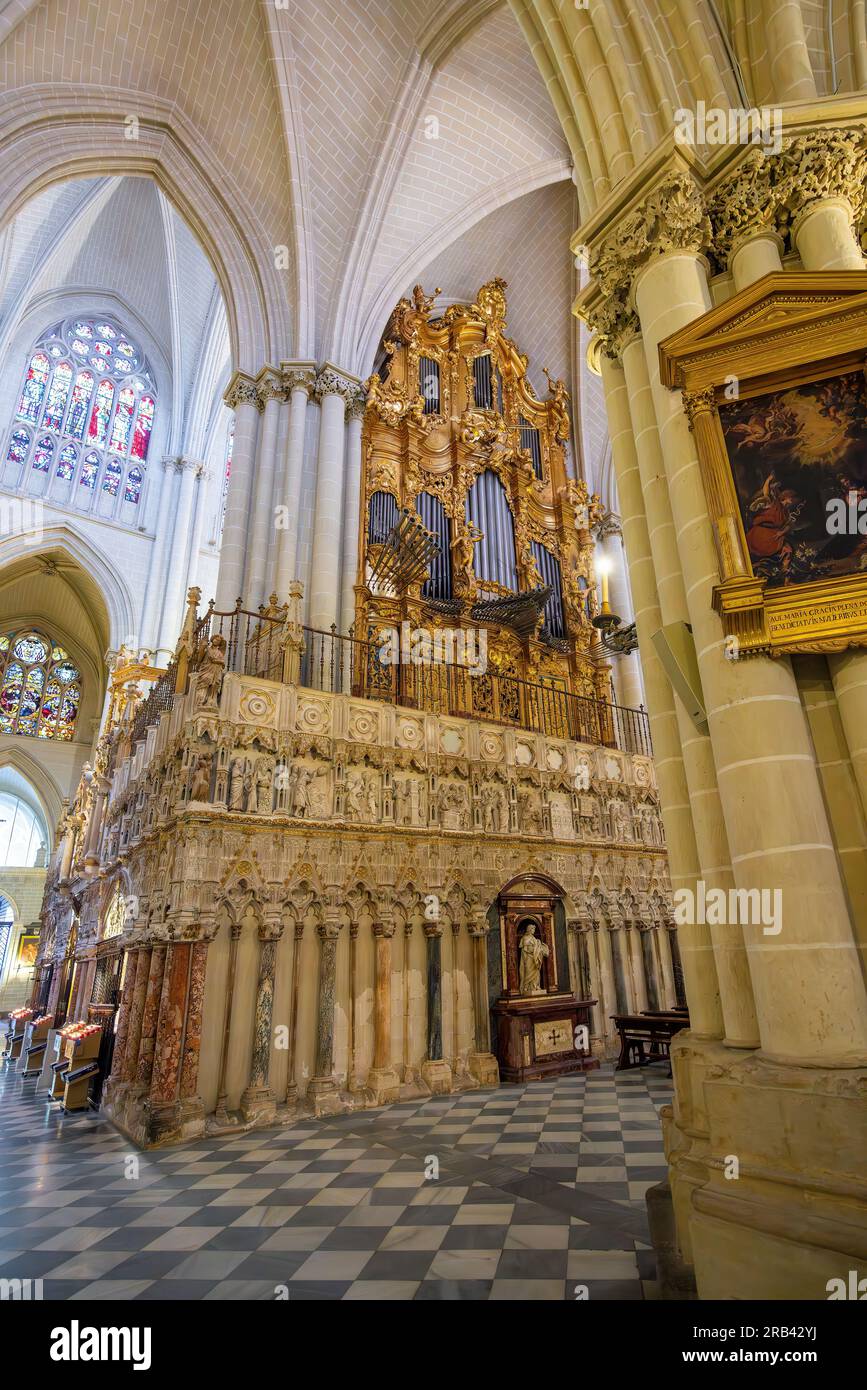 Retrochoir and Pipe Organ at Toledo Cathedral Interior - Toledo, Spain ...
