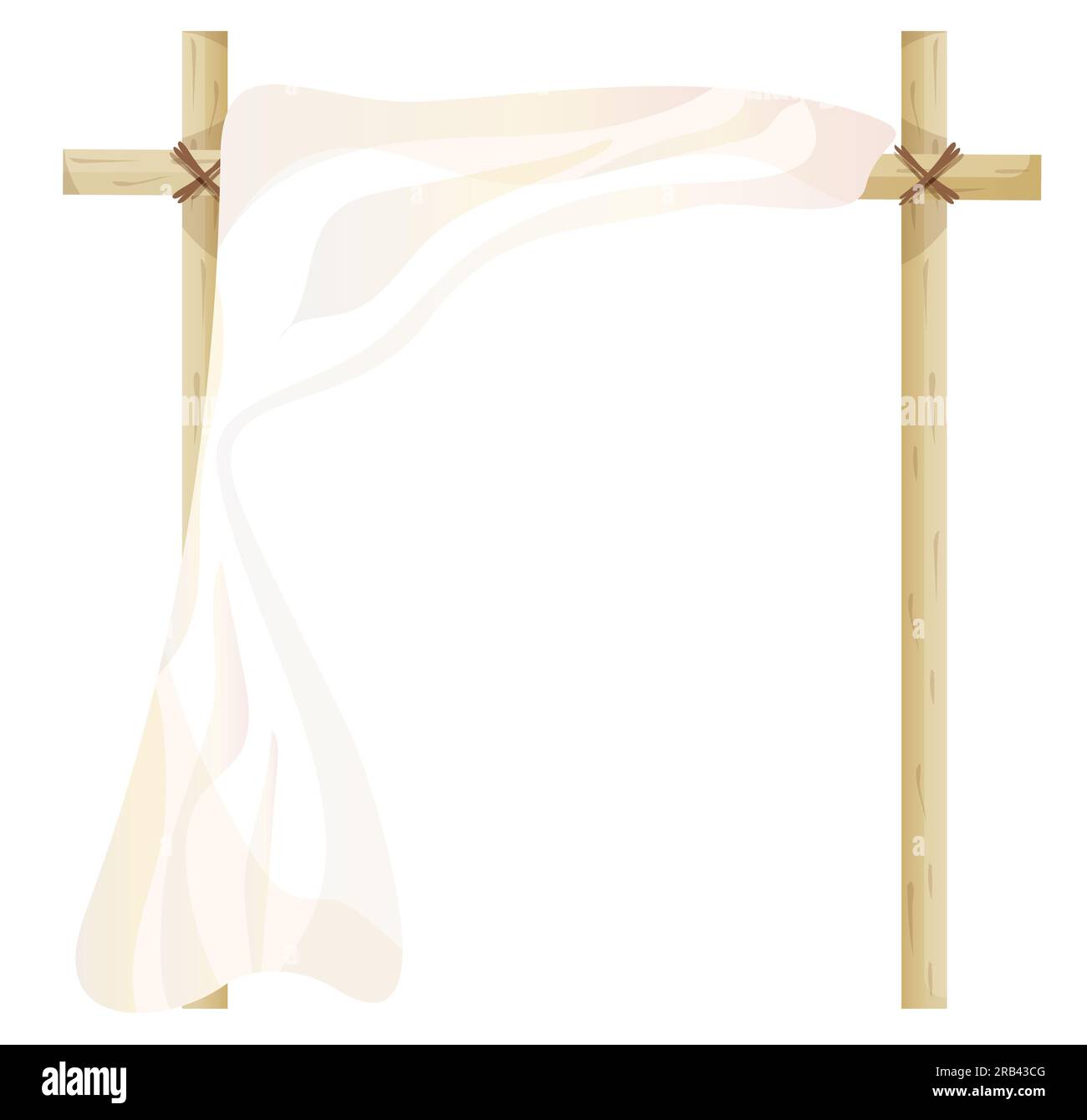 Wedding ceremony frame with white and pink curtains illustration, gate ...