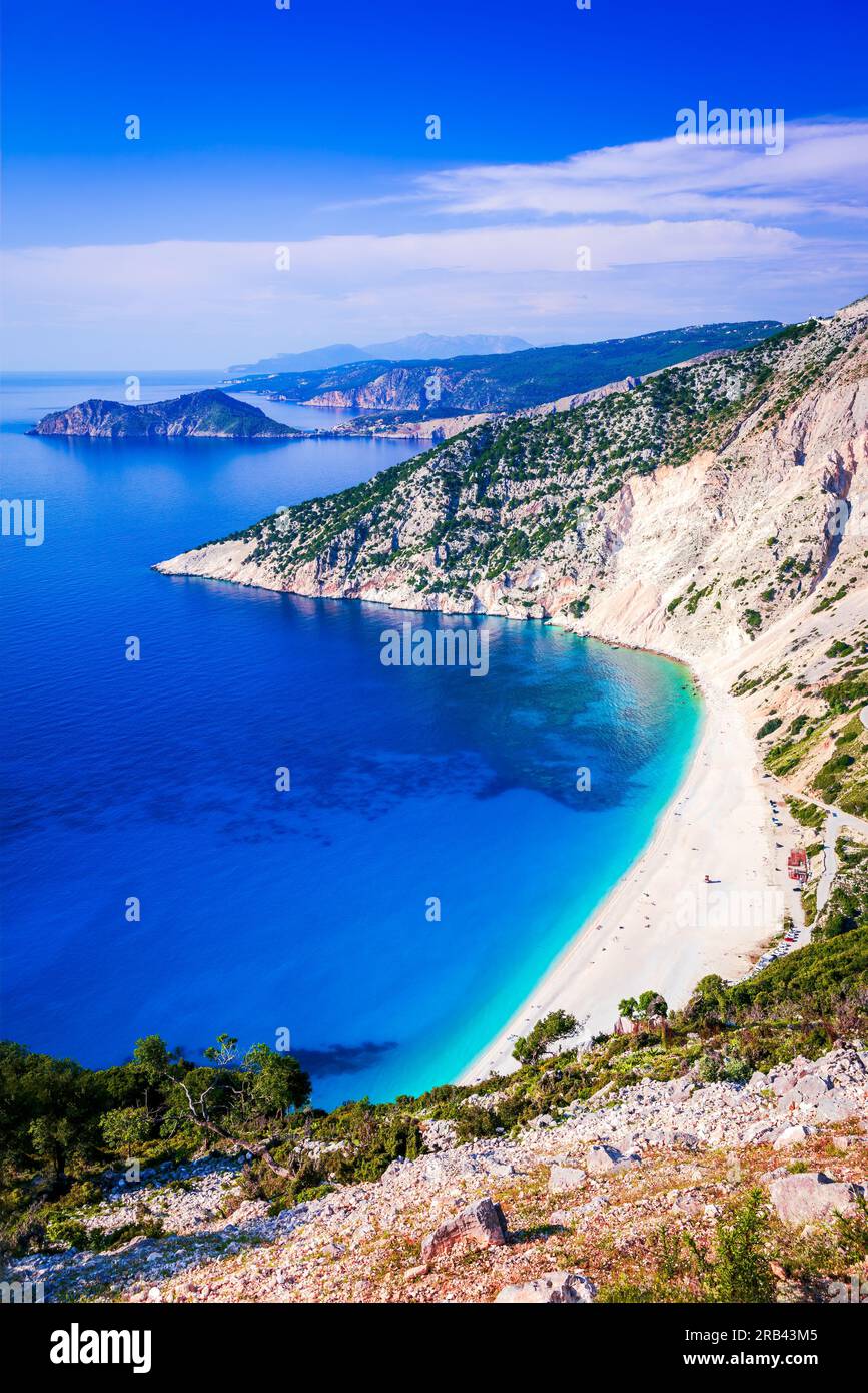 Kefalonia, Greece. Myrtos Beach - the most beautiful beach of the ...